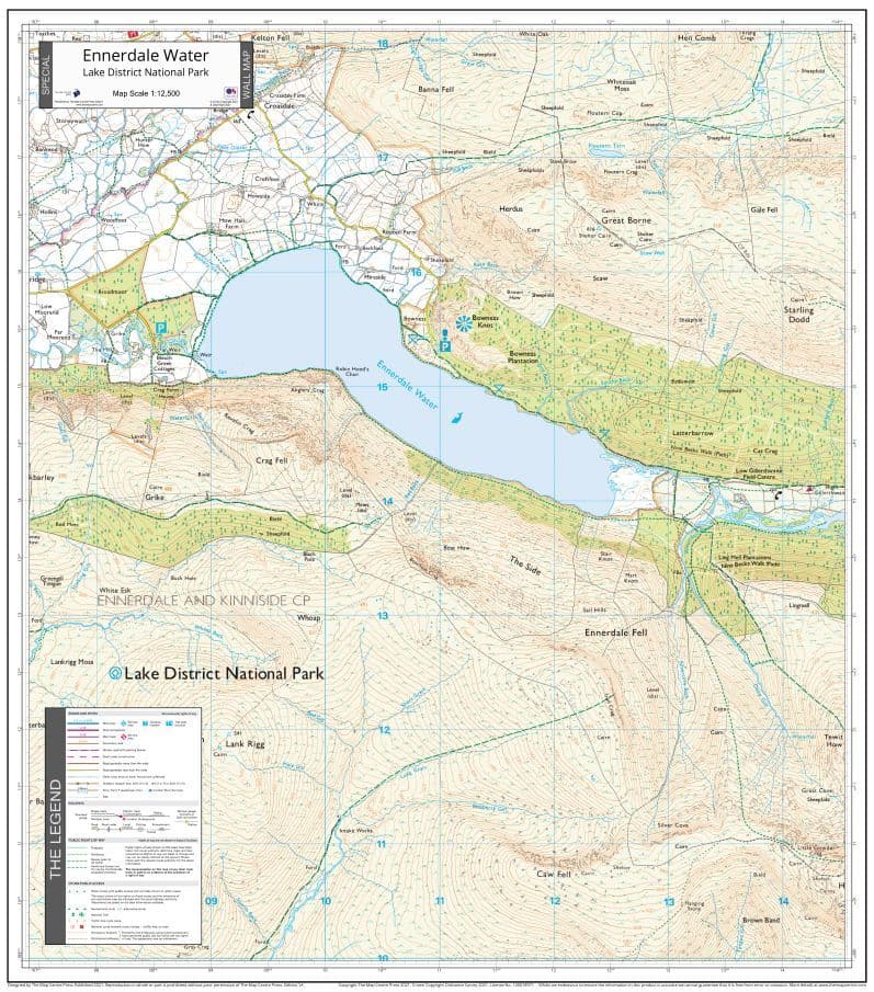 Ennerdale - Wall Map - 1 12 500 - The Map Centre Press