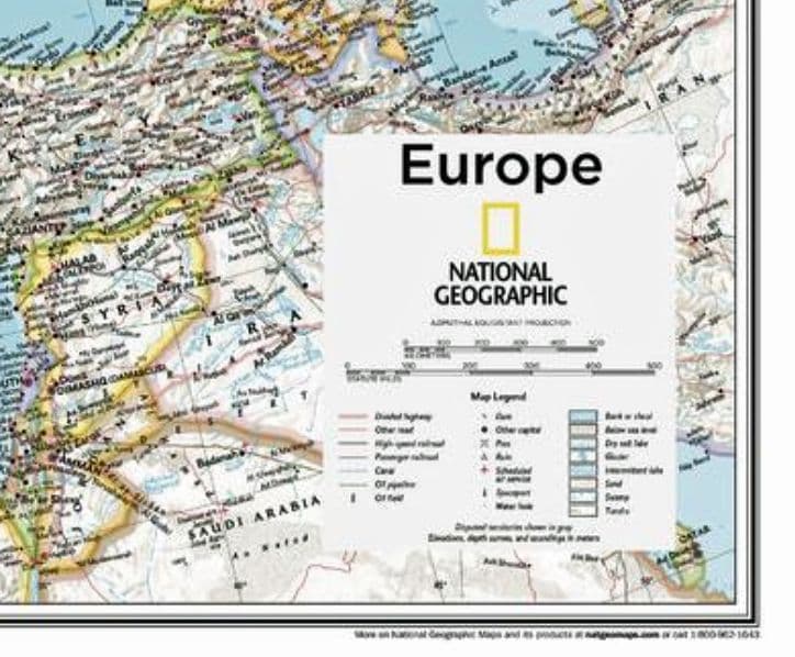Europe Atlas Plate Wall Map by National Geographic