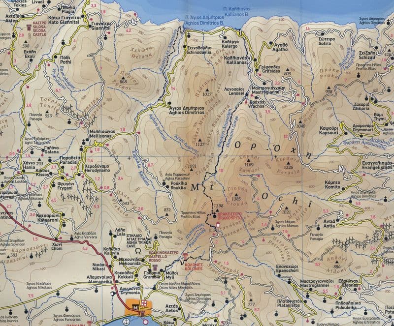 Evia - Terrain Hiking Map - 1 110 000 433