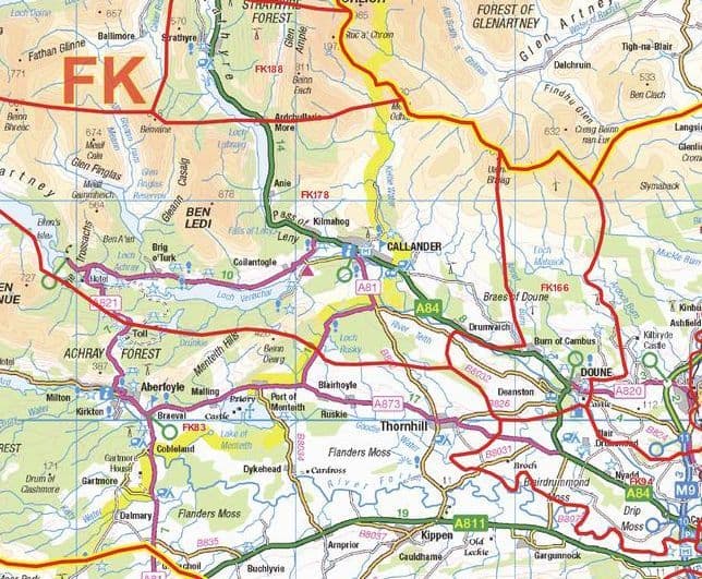 Falkirk - FK - Postcode Sector Wall Map