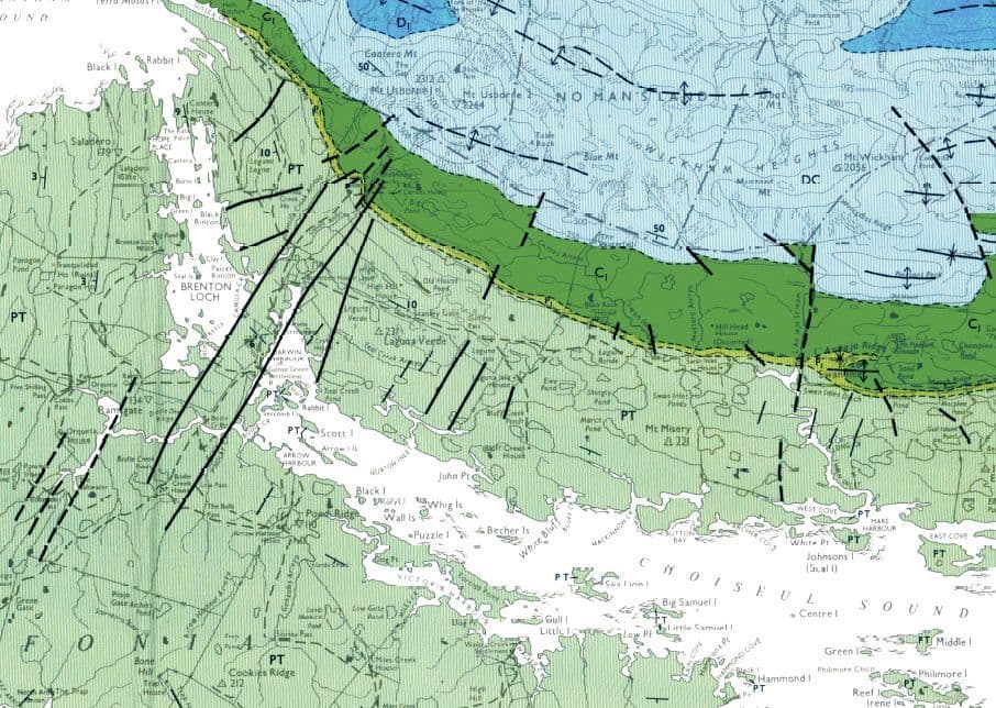 Falkland Islands East - Geological Wall Map