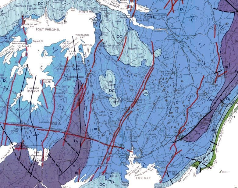 Falkland Islands West - Geological Wall Map