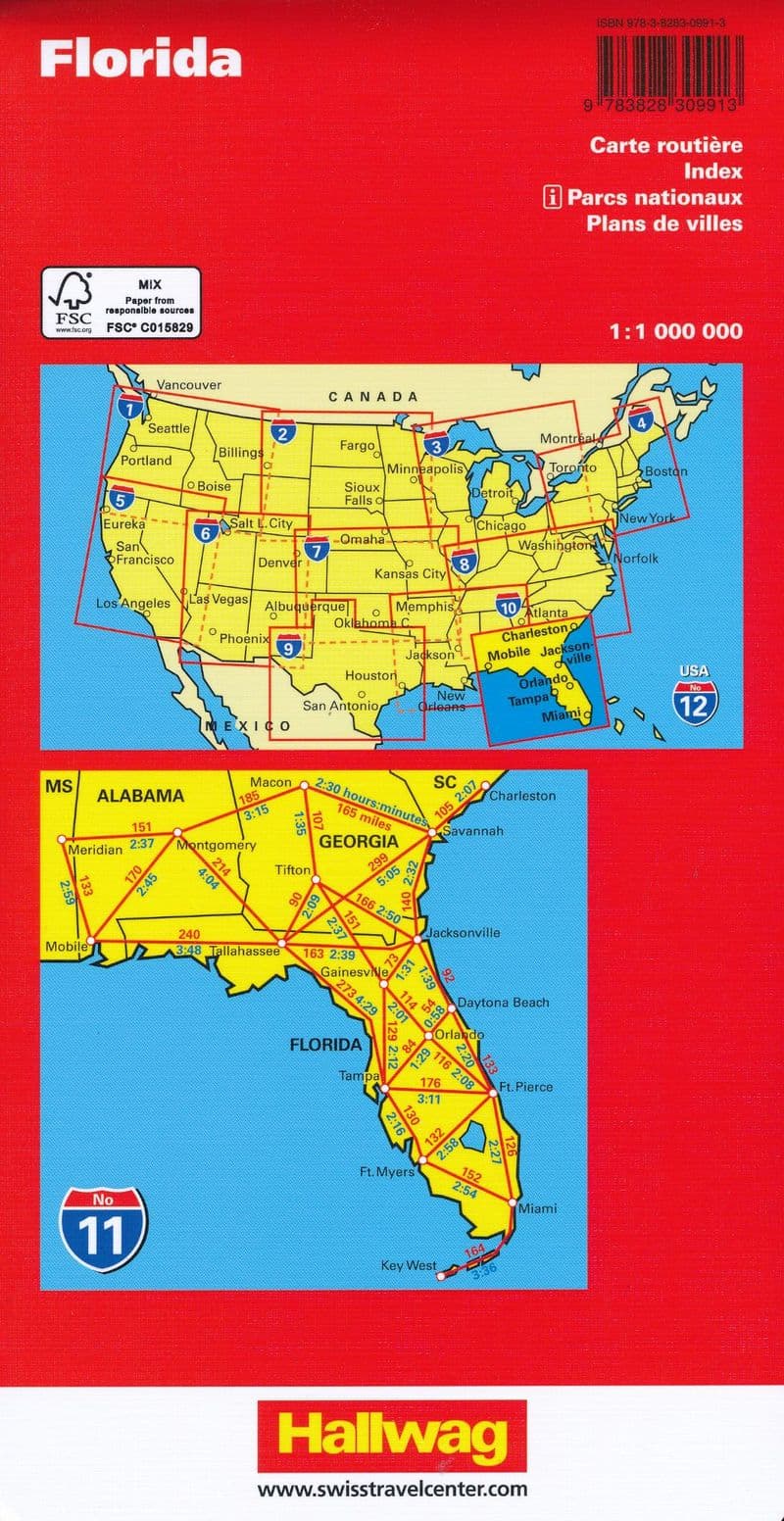 Florida Driving Map - Hallwag USA11