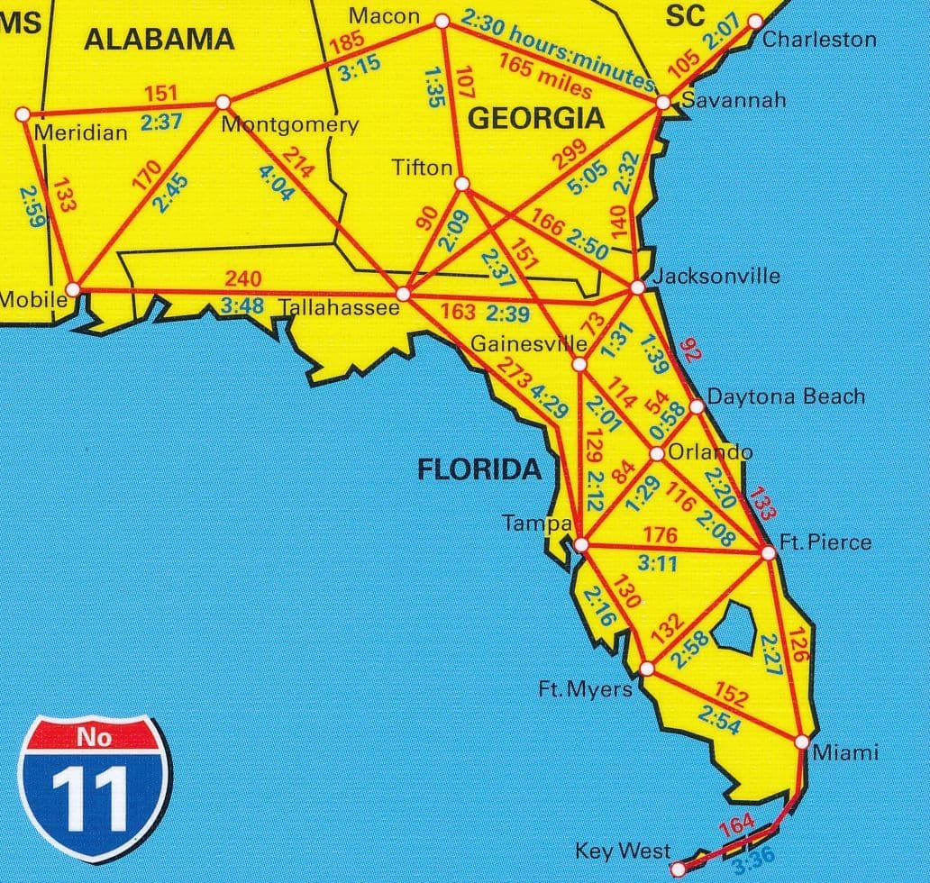 Florida Driving Map - Hallwag USA11