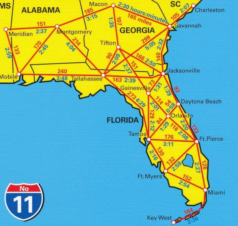 Florida Driving Map - Hallwag USA11