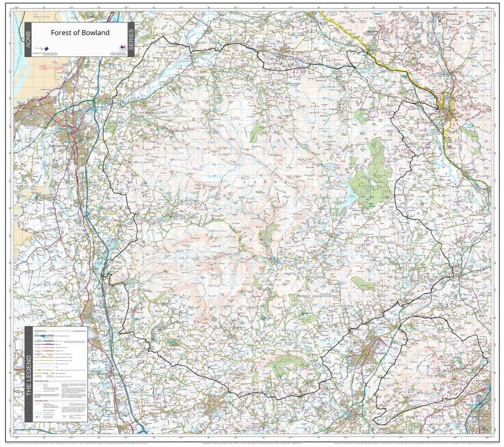 Forest of Bowland - AONB Wall Map - 2024