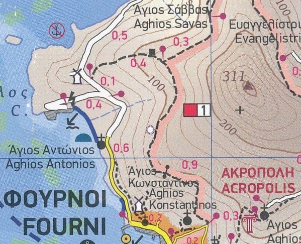 Fourni - Terrain Hiking Map - 1 25 000 333