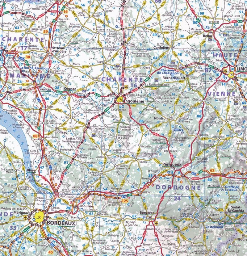 France South - Road Map Michelin 725