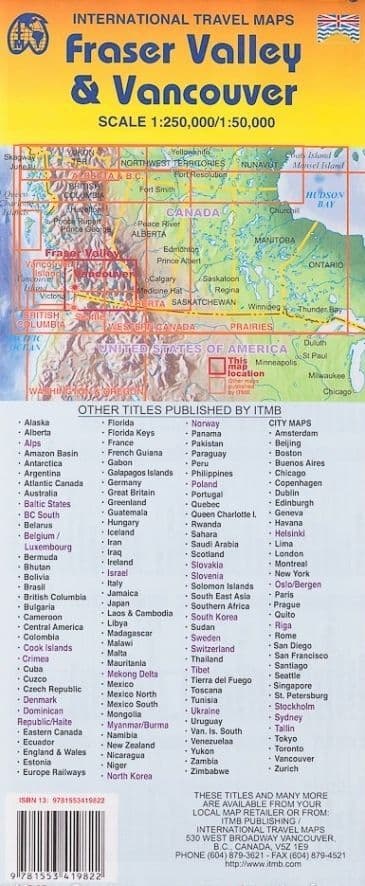 Fraser Valley & Vancouver Travel Refer map