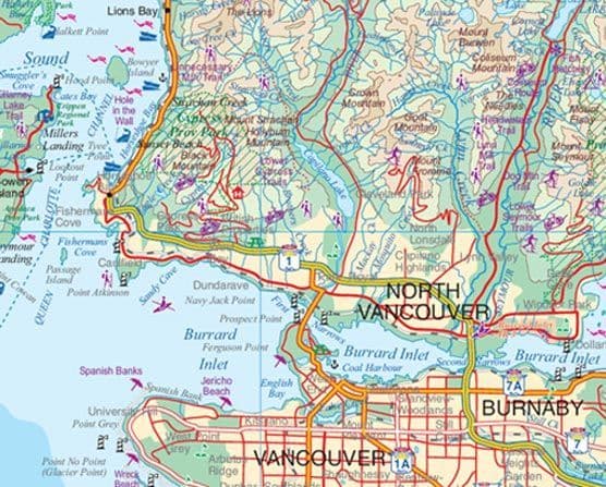 Fraser Valley & Vancouver Travel Refer map
