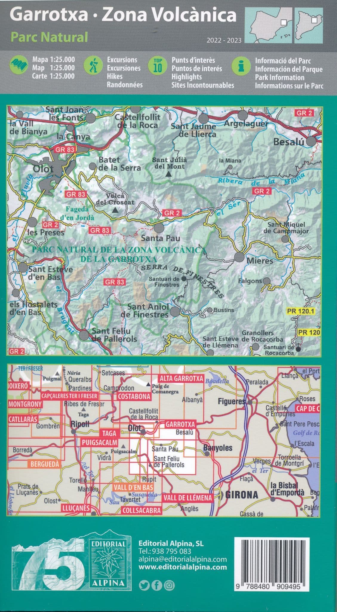 Garrotxa - PN de la Zona Volcanica Map Alpina Editorial 083