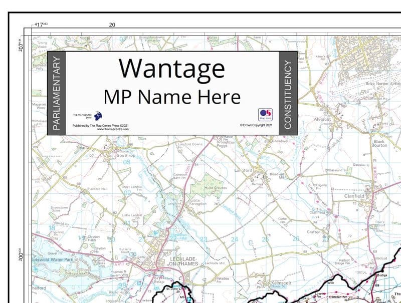 GB Parliamentary Constituency Electoral Boundary Wall Map