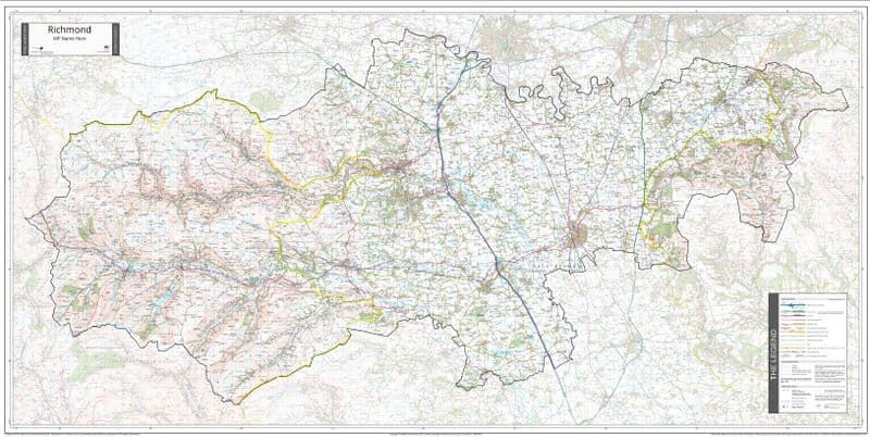 GB Parliamentary Constituency Electoral Boundary Wall Map