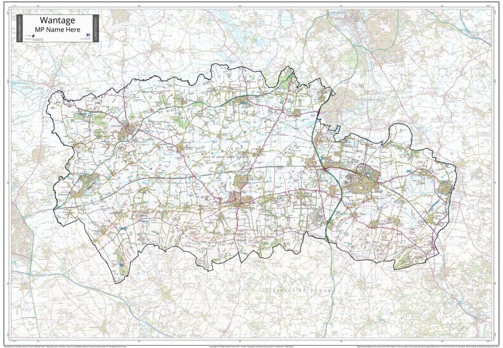 GB Parliamentary Constituency Electoral Boundary Wall Map