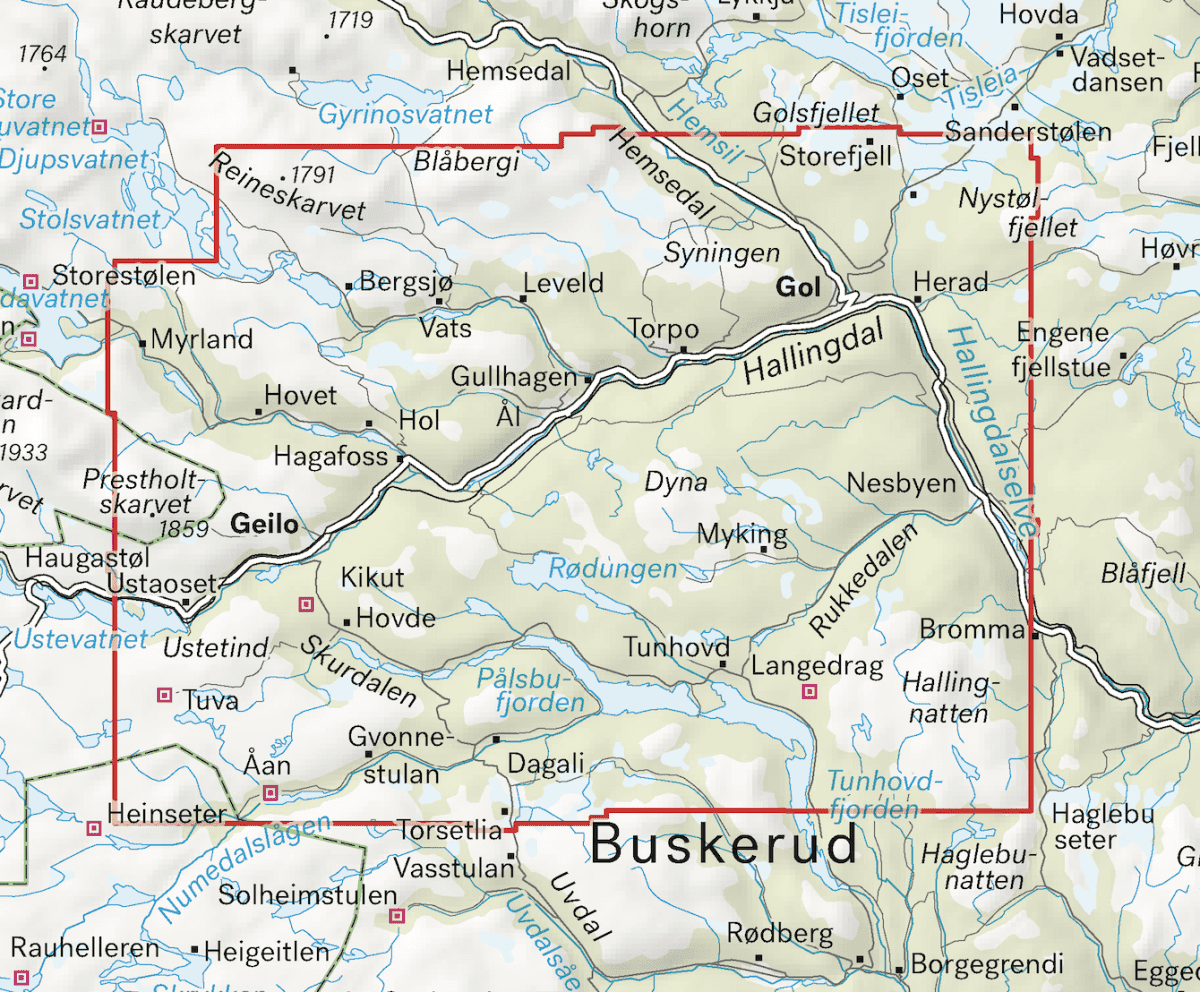 Geilo Gol - Hiking Map - Calazo BD 090