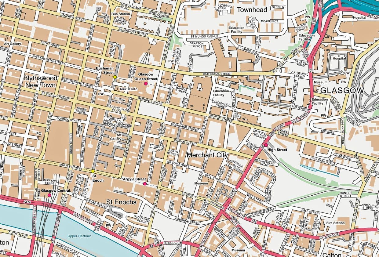 Glasgow Centre Street Map