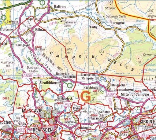 Glasgow - G - Postcode Sector Wall Map
