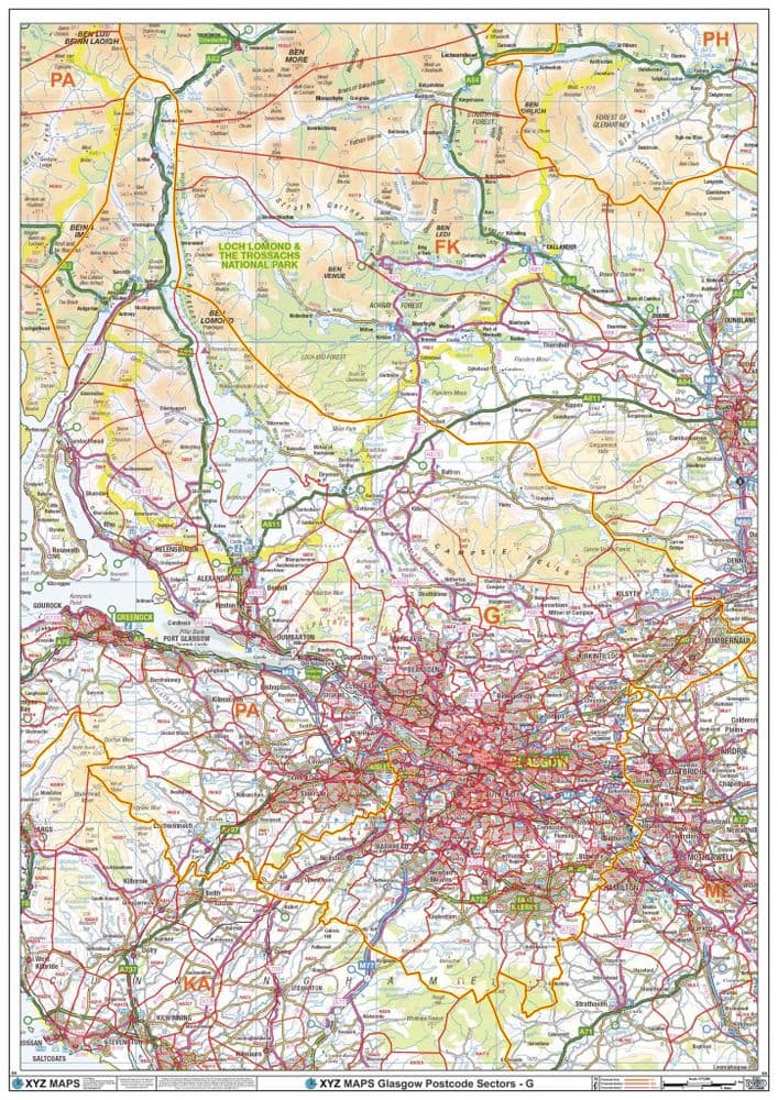 Glasgow - G - Postcode Sector Wall Map