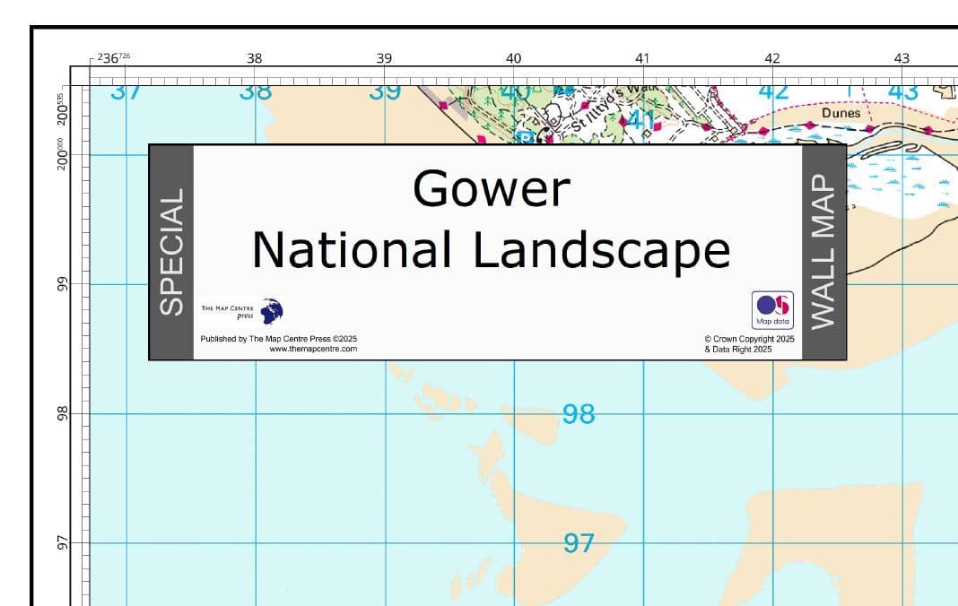 Gower - National Landscape - Wall Map - 2025