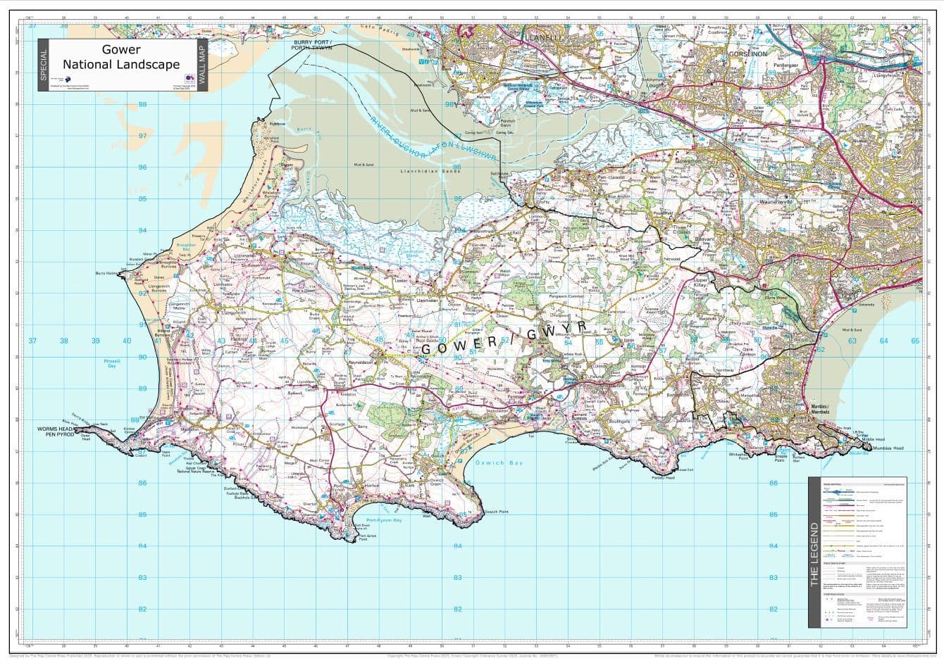 Gower - National Landscape - Wall Map - 2025
