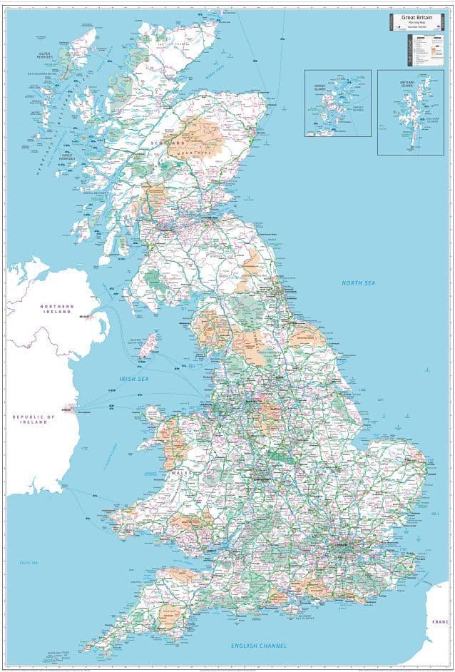 Great Britain - EXTRA Large Planning Wall Map - 2025 - 150 x 220cm