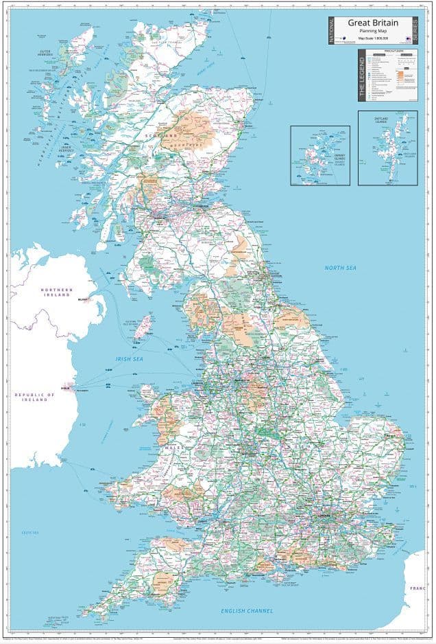 Great Britain - Planning Wall Map - 2025 88 x 129cm