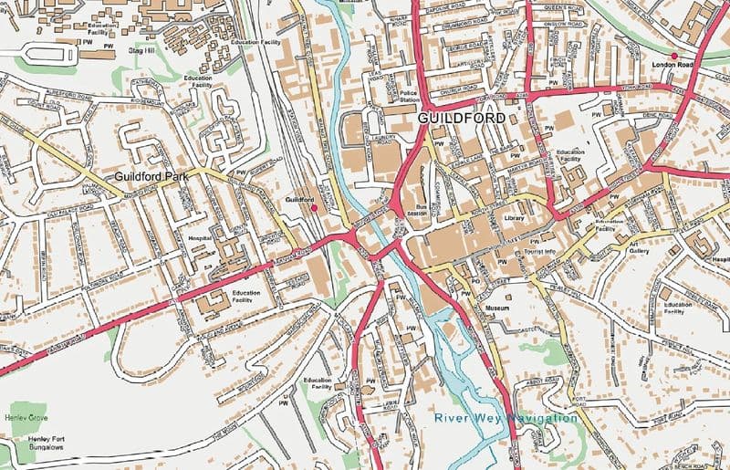 Guildford Street Map