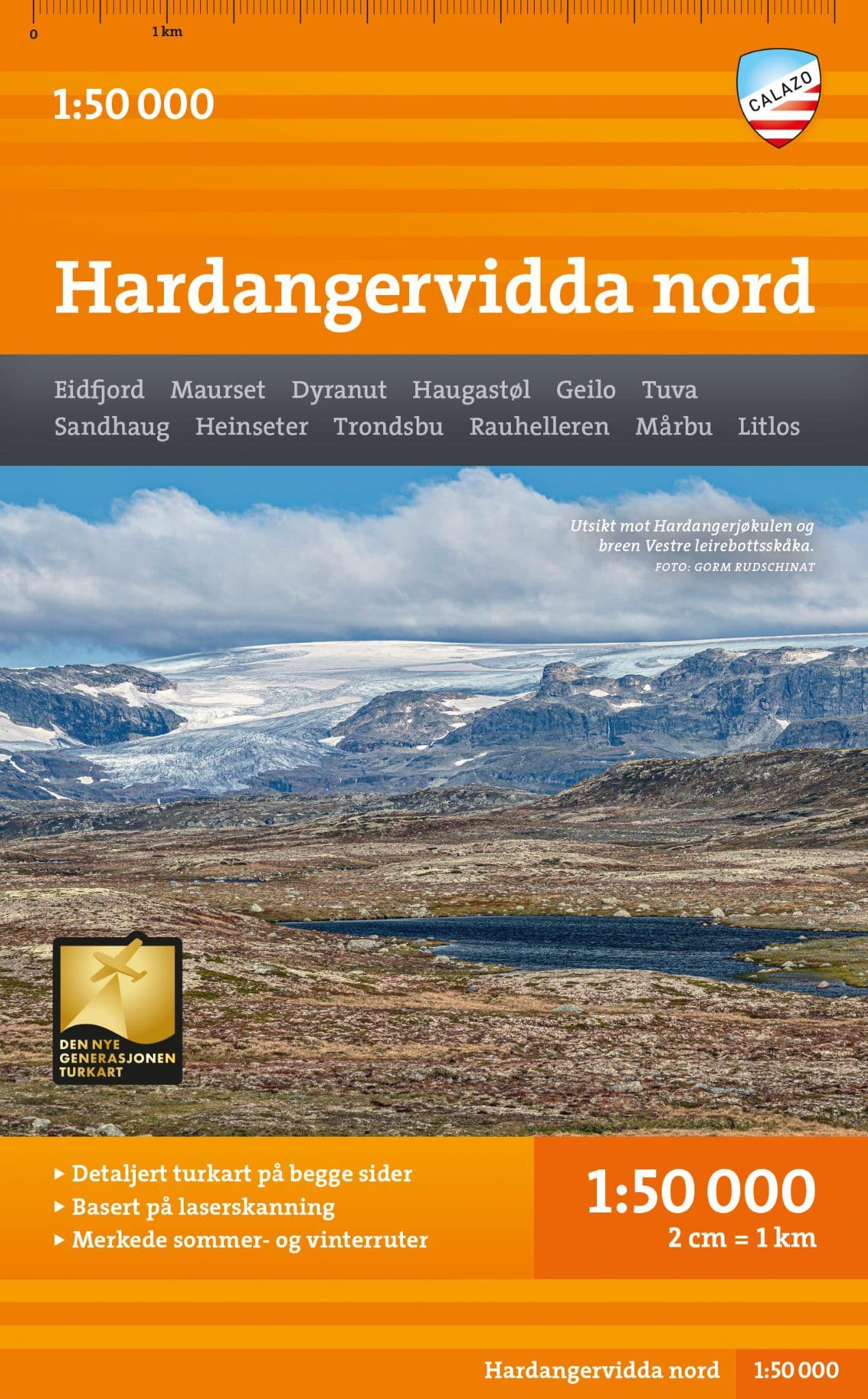 Hardangervidda Nord - Hiking Map - Calazo BD 100