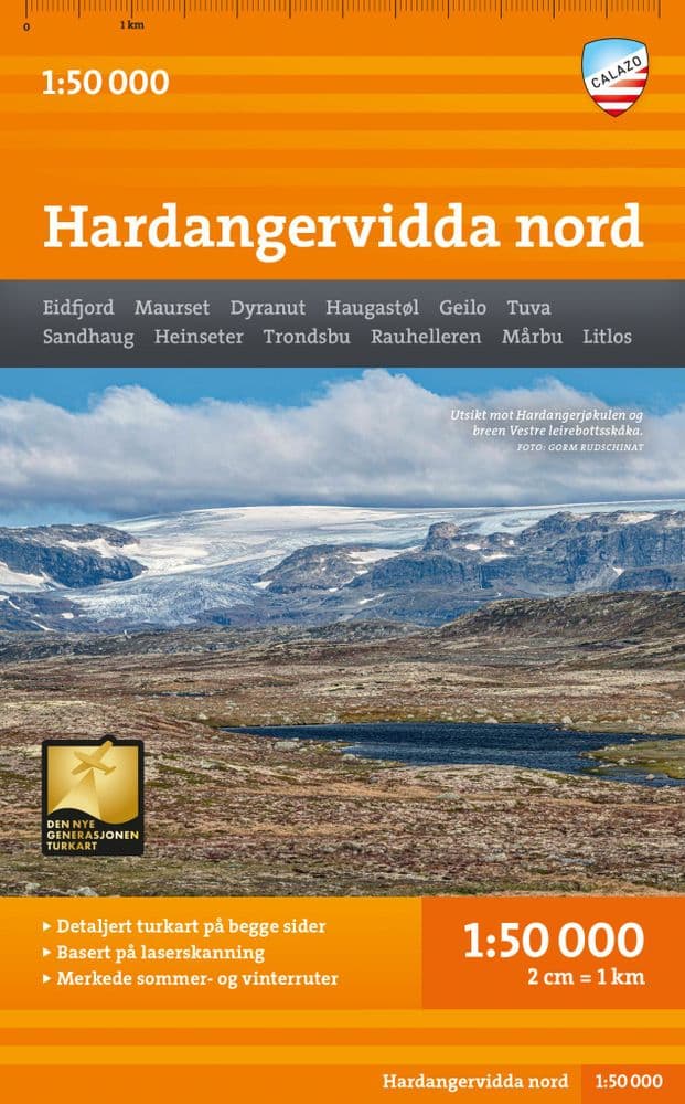 Hardangervidda Nord - Hiking Map - Calazo BD 100