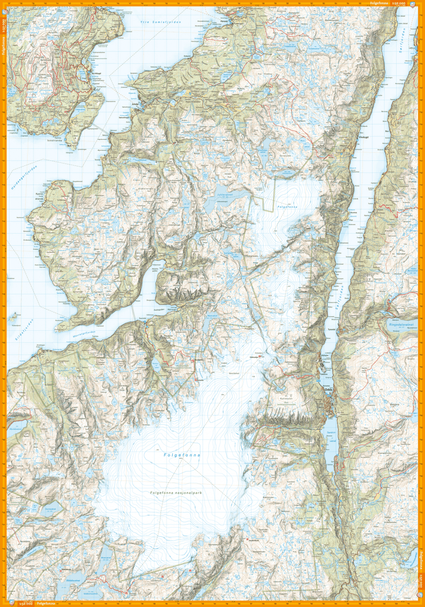 Hardangervidda vest Trolltunga & Folgefonna - Hiking Map - Calazo BD 120