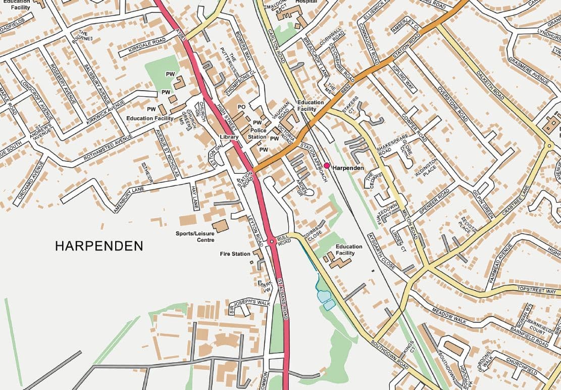 Harpenden Street Map
