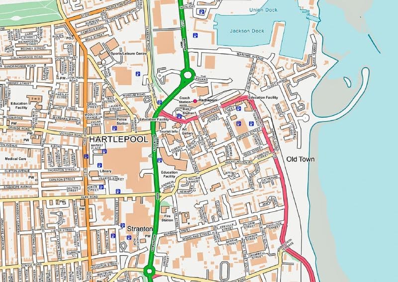 Hartlepool Street Map 2024