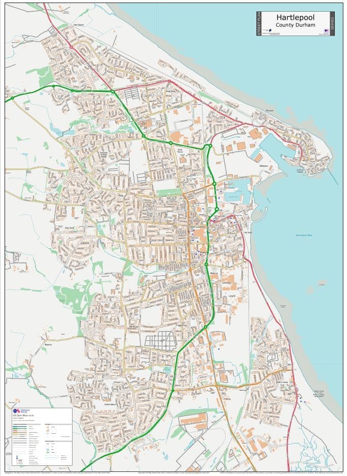 Hartlepool Street Map 2024