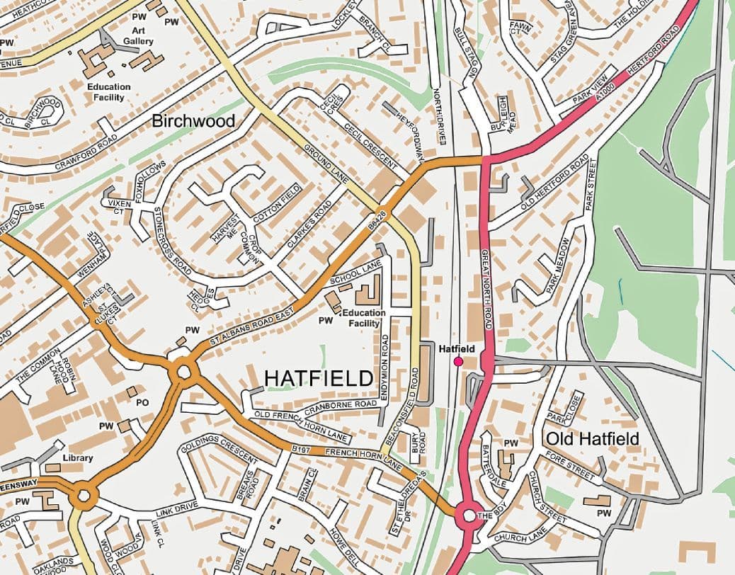 Hatfield Street Map