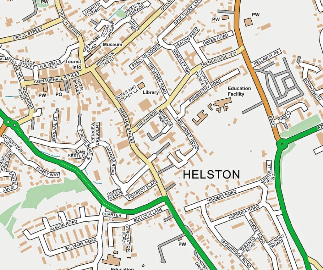 Helston Street Map