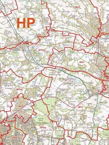 Hemel Hempstead - HP - Postcode Sector Wall Map