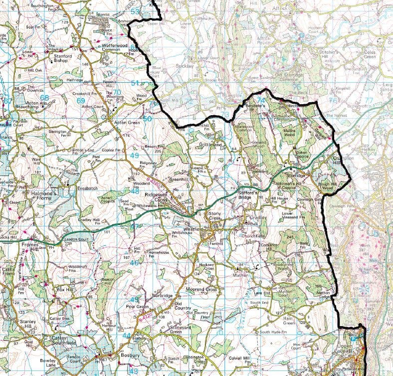 Herefordshire - Extra Large County Wall Map - 98 x 116cm