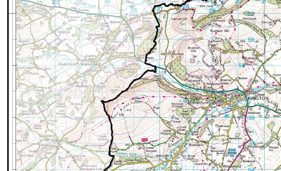 Herefordshire - Extra Large County Wall Map - 98 x 116cm