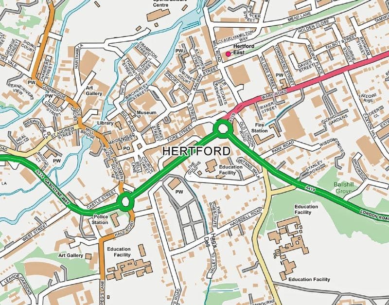 Hertford Street Map
