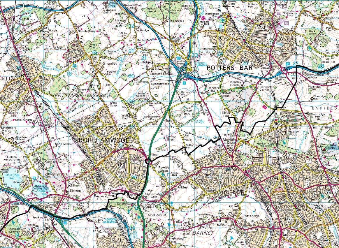 Hertfordshire - Extra Large County Wall Map - 140 x 120cm