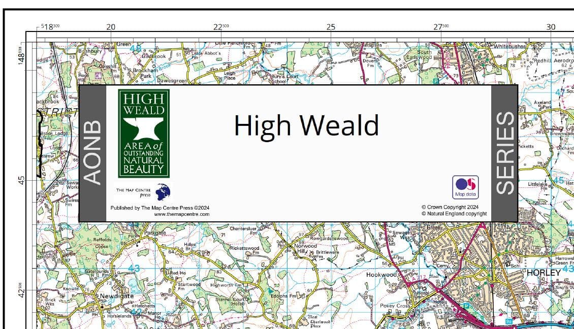 High Weald - AONB Wall Map - 2024