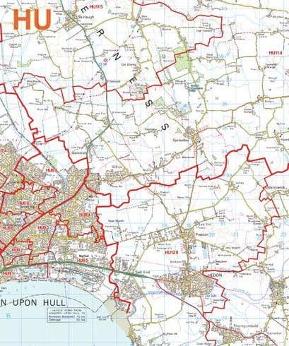 Hull - HU - Postcode Sector Wall Map
