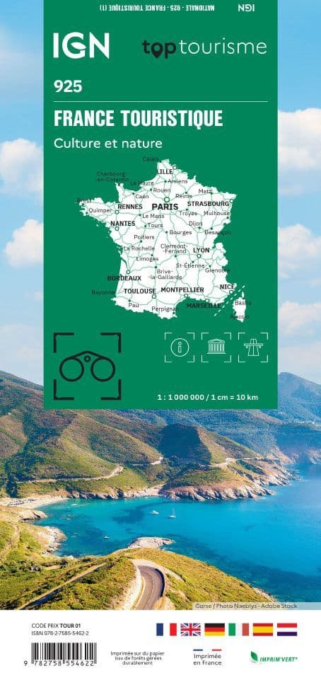 IGN 925 France Tourist Map