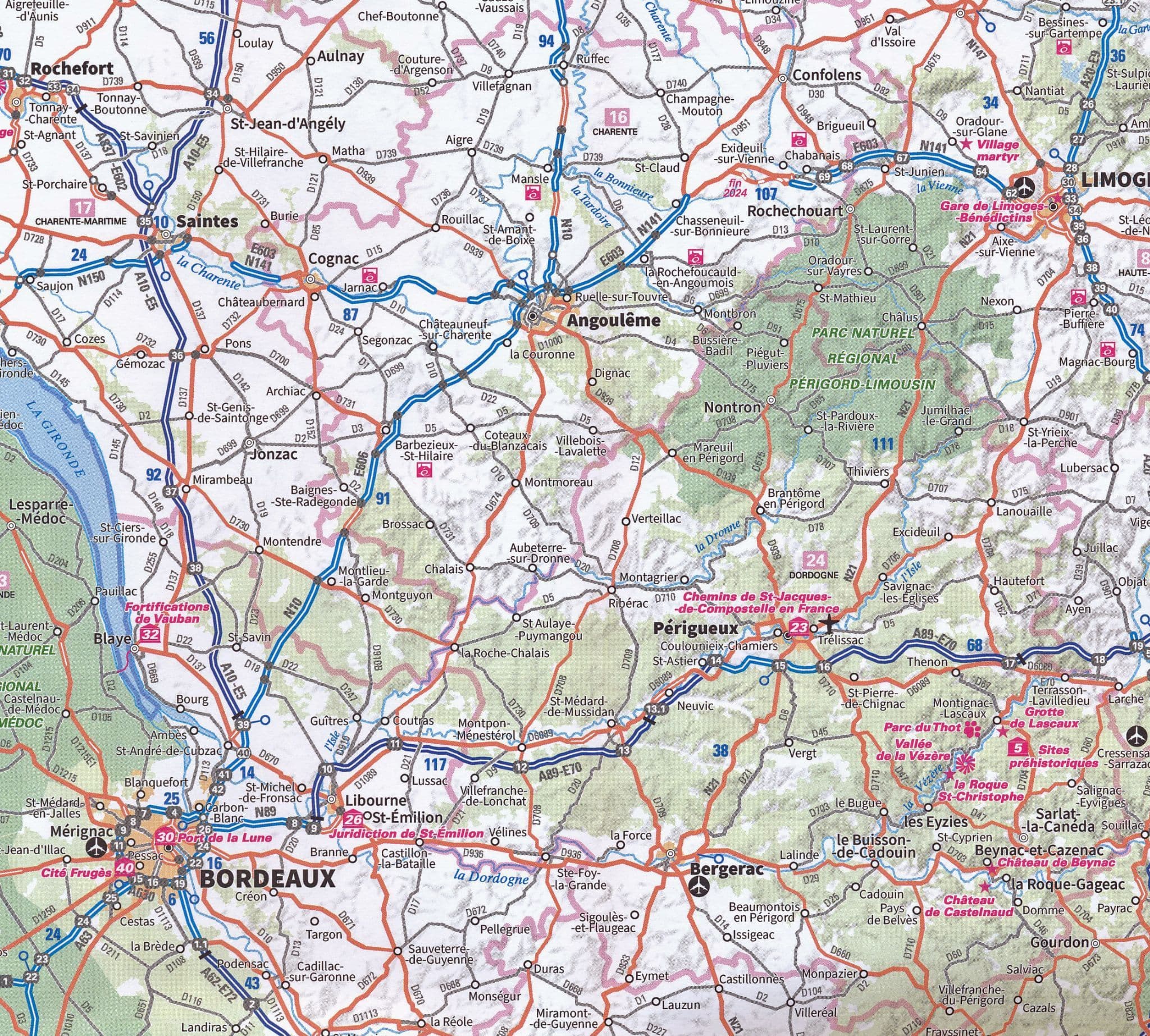 IGN 926 France Tourist Map - Plastised & Resistant Version