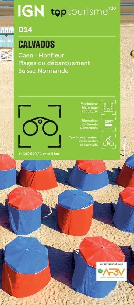 IGN TOP 100 D14 - Calvados - Caen Honfleur Plages débarquement Suisse Norm