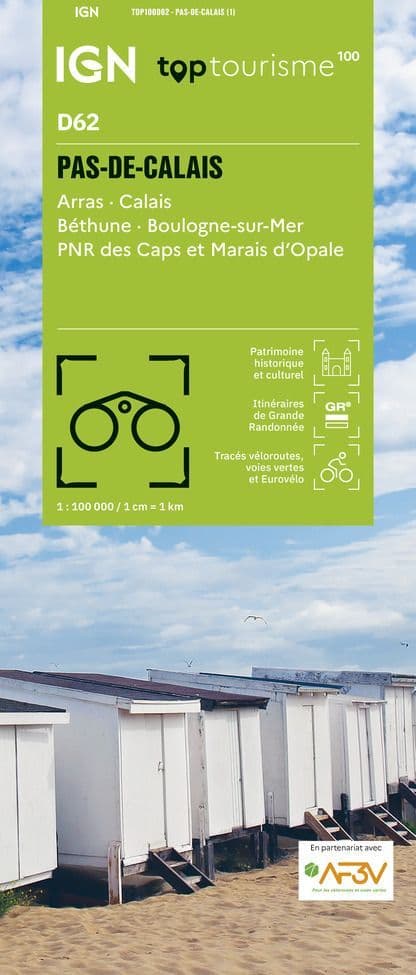 IGN TOP 100 D62 - Pas-de-Calais Arras Calais Béthune Boulogne-sur-Mer
