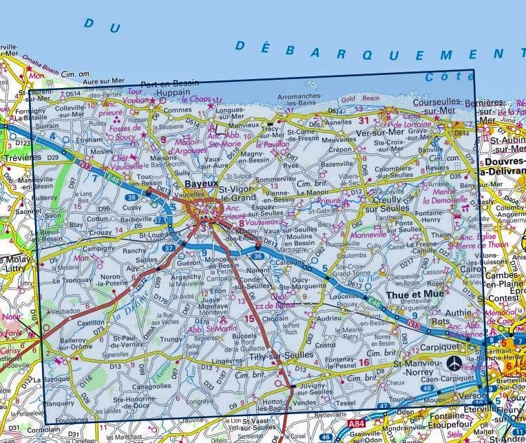 IGN Top 25 1512 OT - Bayeux / Arromanches-les-Bains / Plages du ...