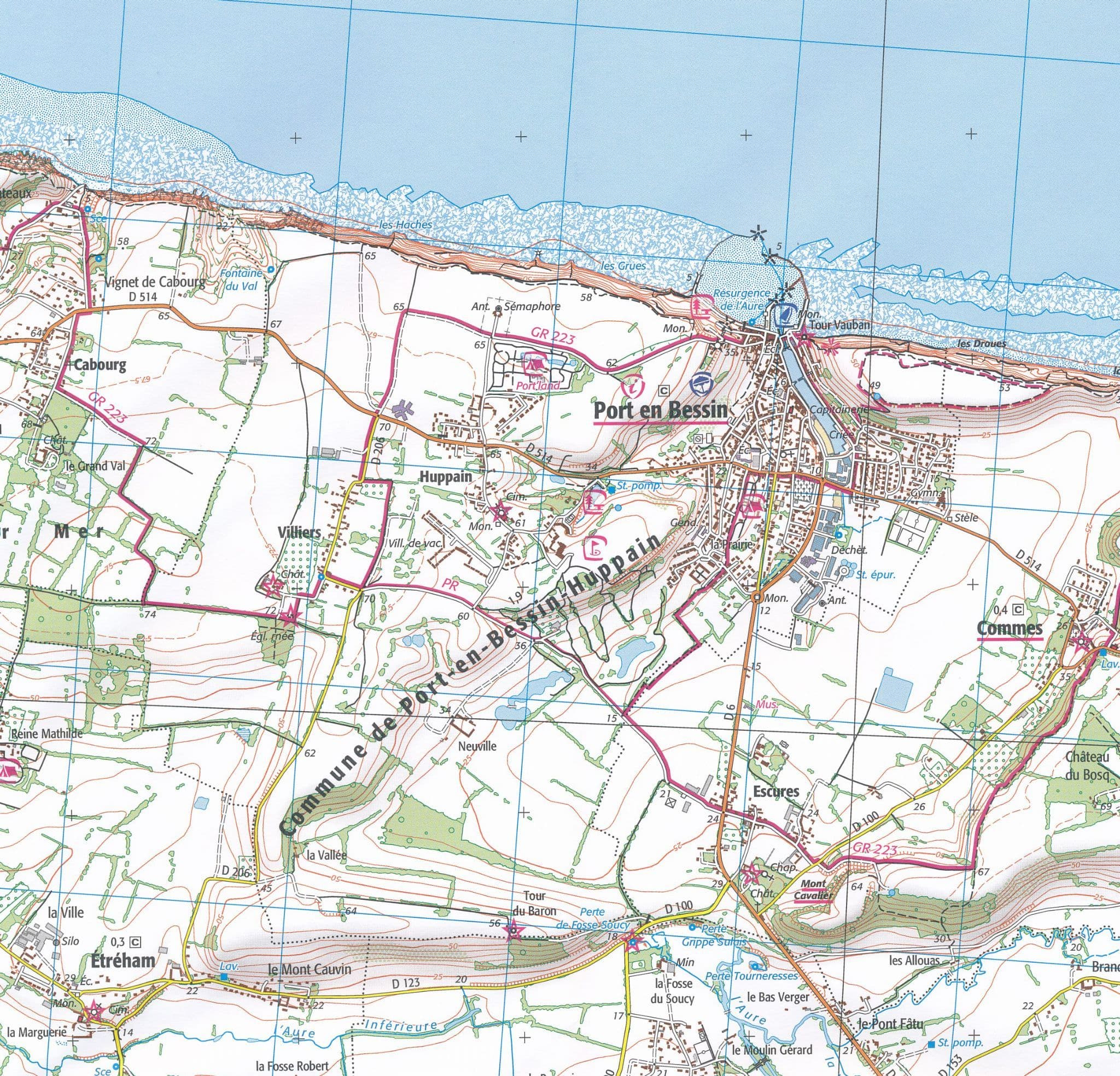 IGN Top 25 1512 OT - Bayeux / Arromanches-les-Bains / Plages du ...