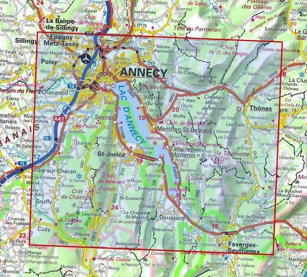 IGN Top 25 3431 OT - Lac D Annecy