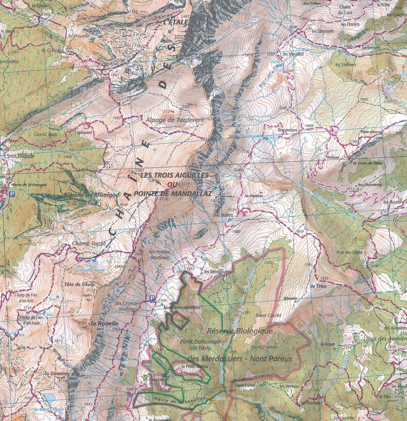 IGN Top 25 3531 OT - Megeve / Col-Des-Aravis